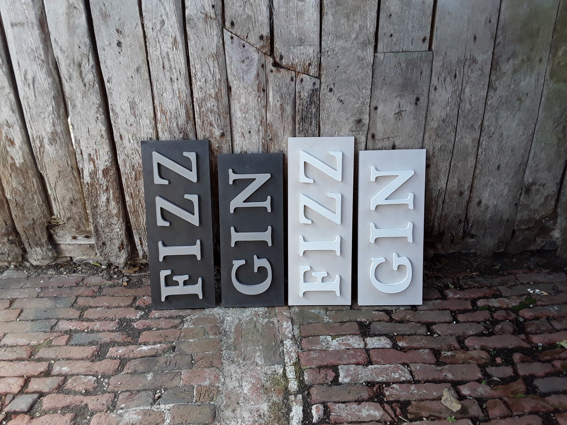 Painted Wooden GIN Sign for Sale - Hand-Painted Wooden Signs - Trunk ...