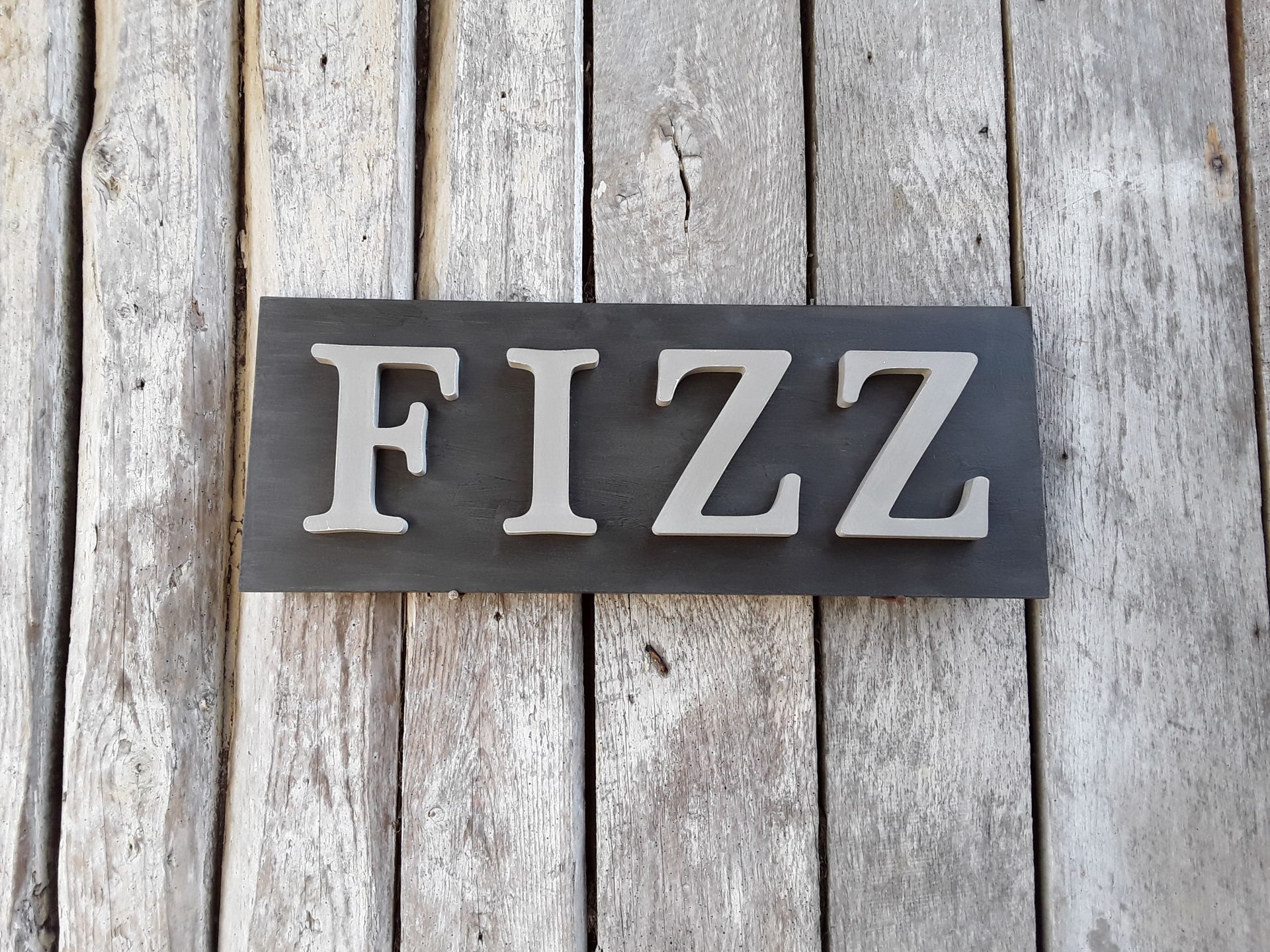 Painted Wooden FIZZ Sign for Sale - Hand-Painted Wooden Signs - Trunk ...