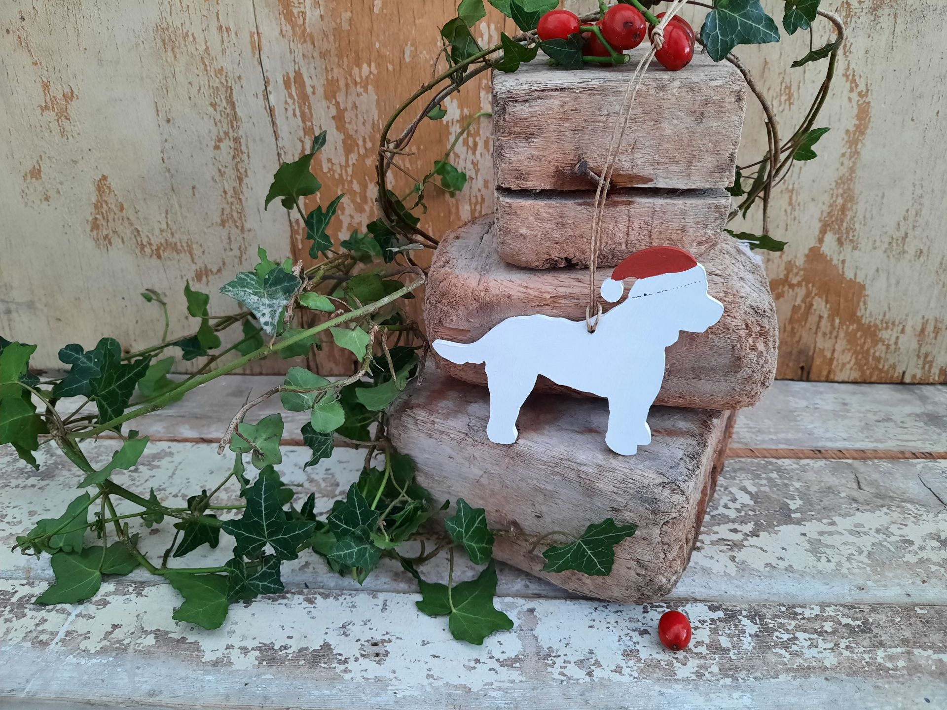 Christmas Hanging Wooden Cockapoo Christmas Decoration for Sale - Hand ...
