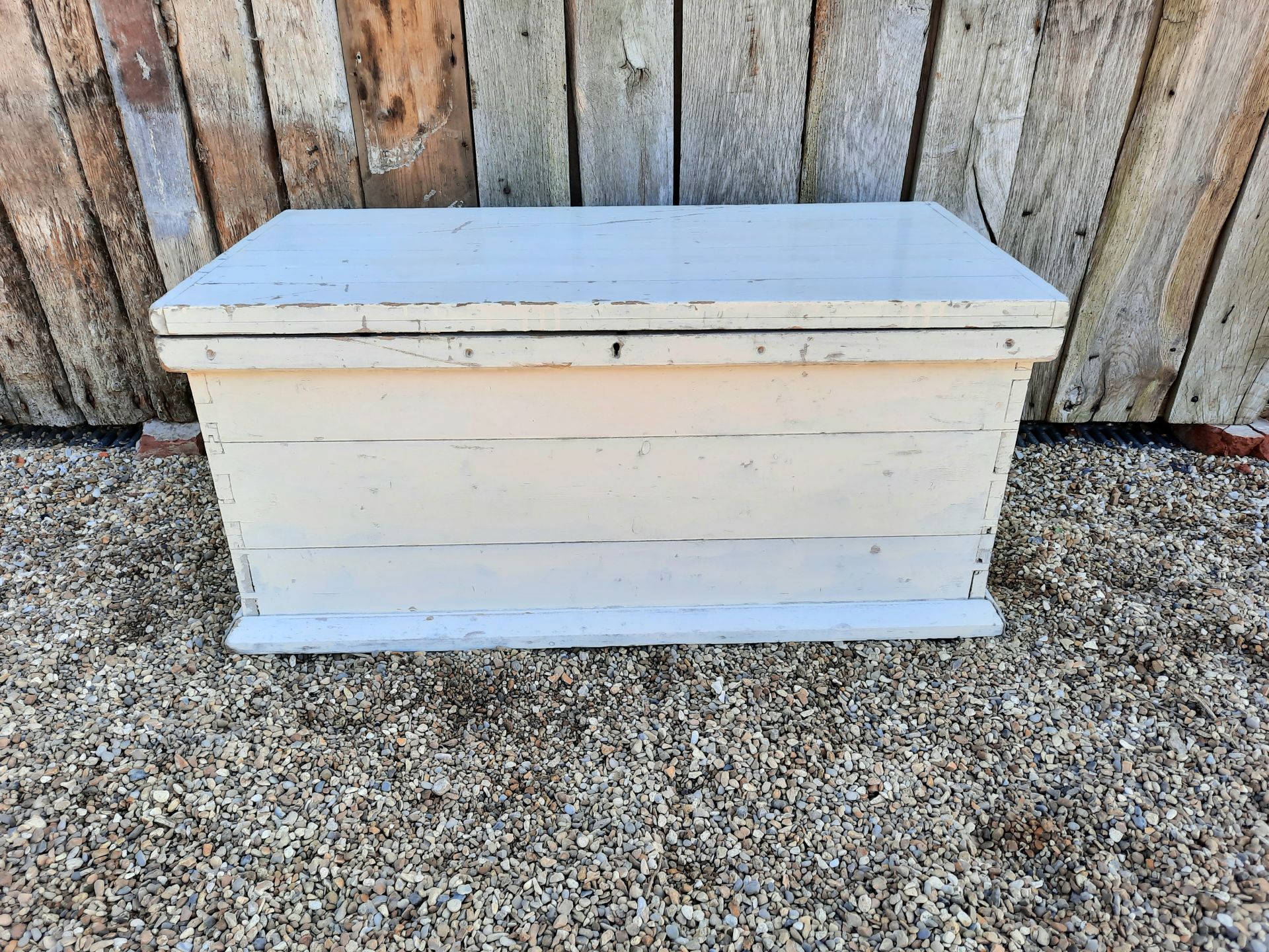 Chippy Cream Wooden Trunk for Sale - Storage - Trunk Vintage Furniture