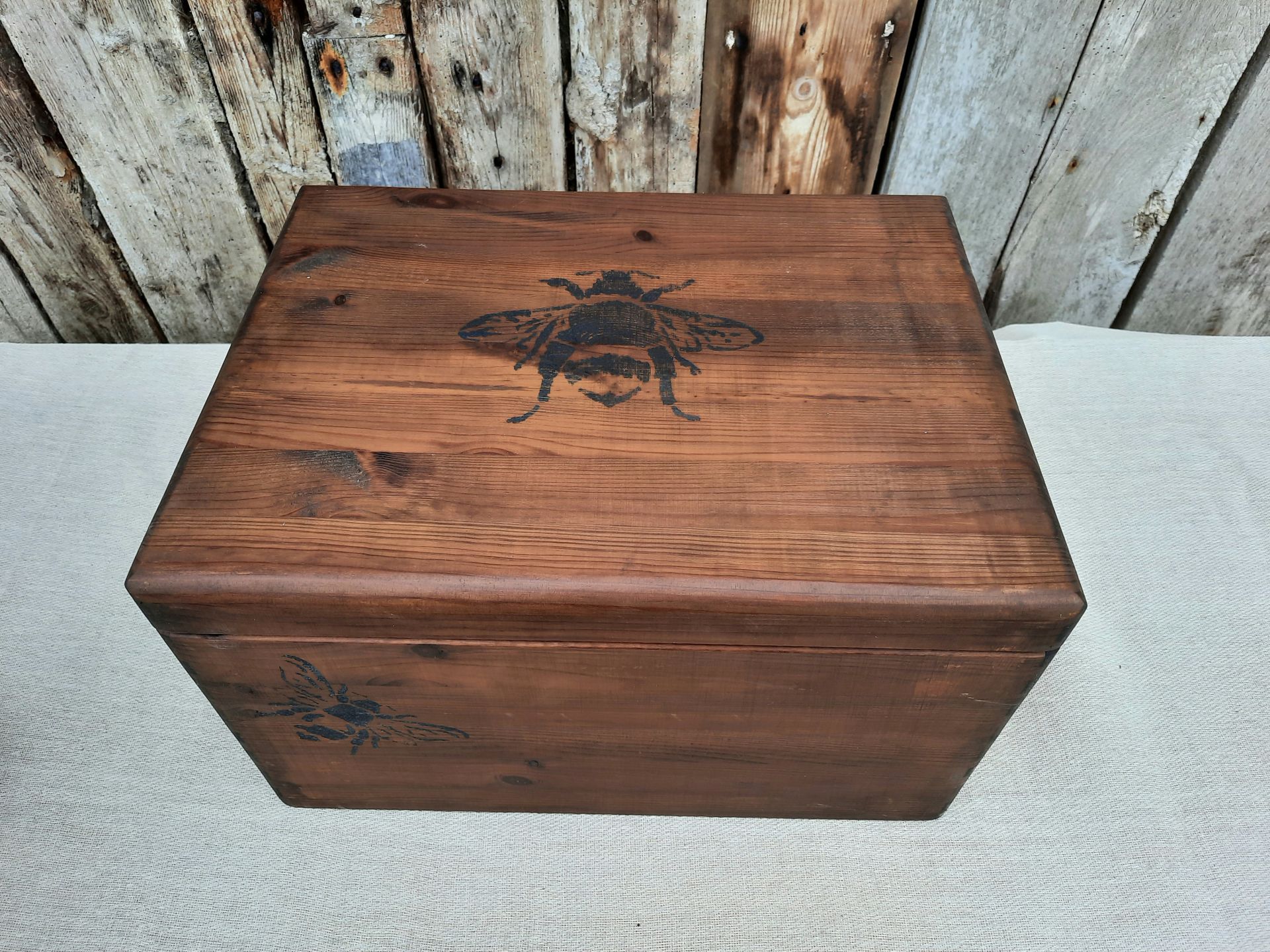 Large Wooden Box With Bee Design for Sale - Home Accessories - Trunk ...