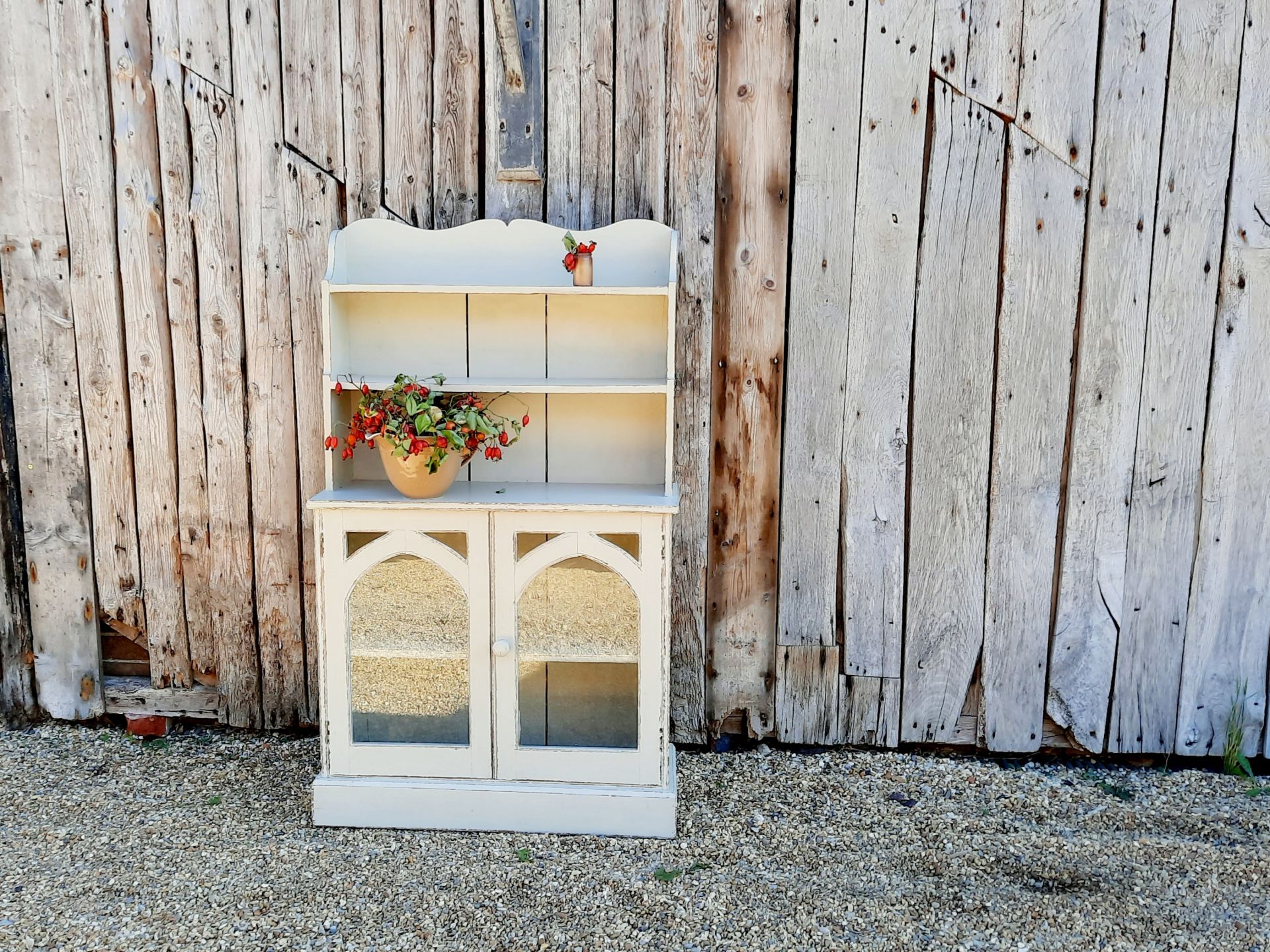 Painted Pine Dresser With Glass Doors for Sale - Cupboards - Trunk ...