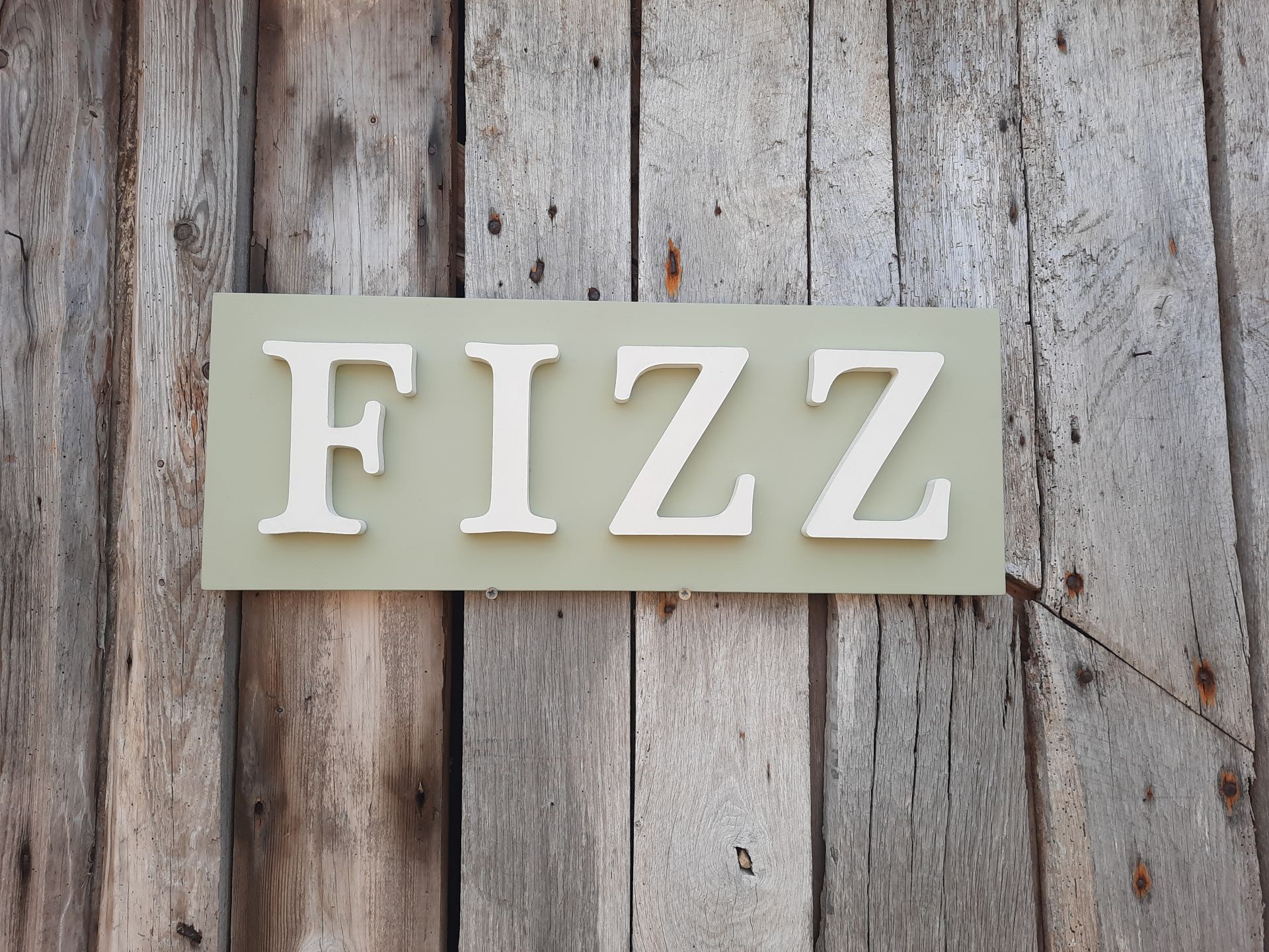 Painted Wooden FIZZ Sign for Sale - Hand-Painted Wooden Signs - Trunk ...