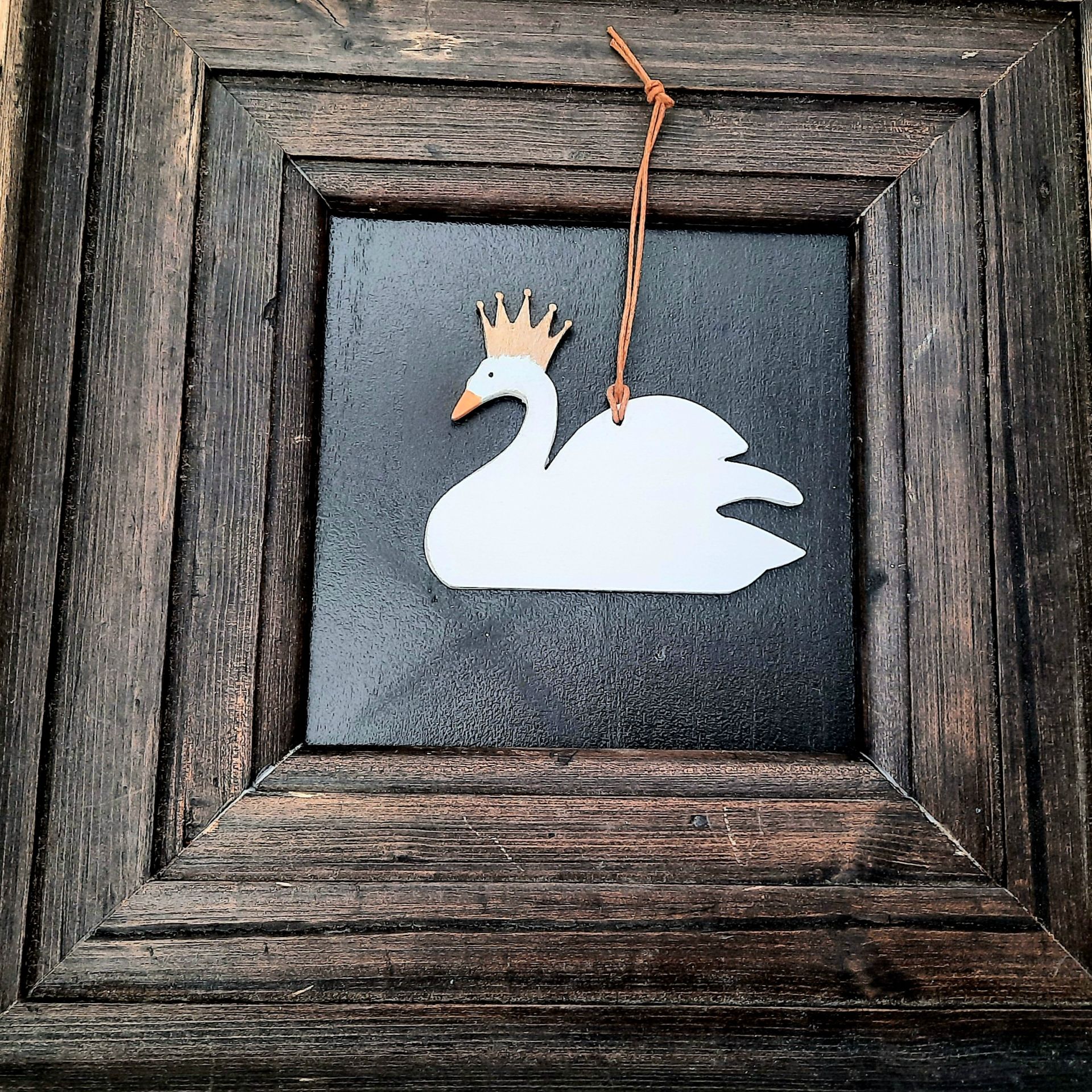 Hanging Painted Swan Decoration With Crown for Sale - Hand-Painted ...