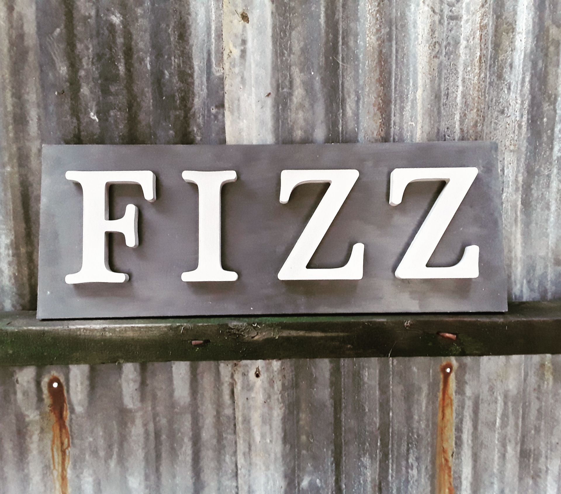 Painted Wooden FIZZ Sign for Sale - Hand-Painted Wooden Signs - Trunk ...