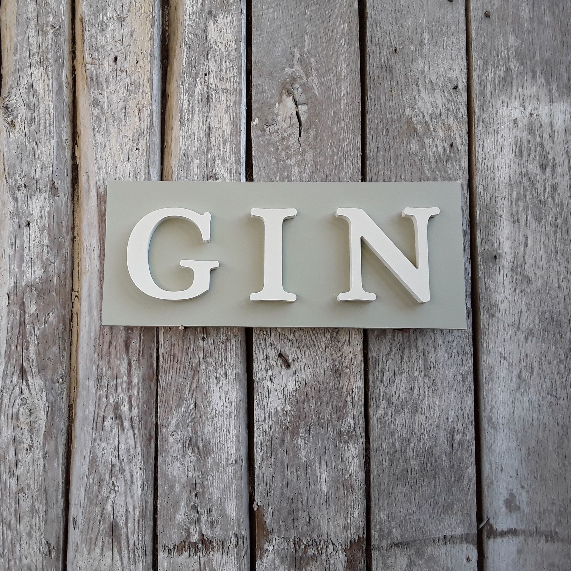 Painted Wooden GIN Sign for Sale - Hand-Painted Wooden Signs - Trunk ...