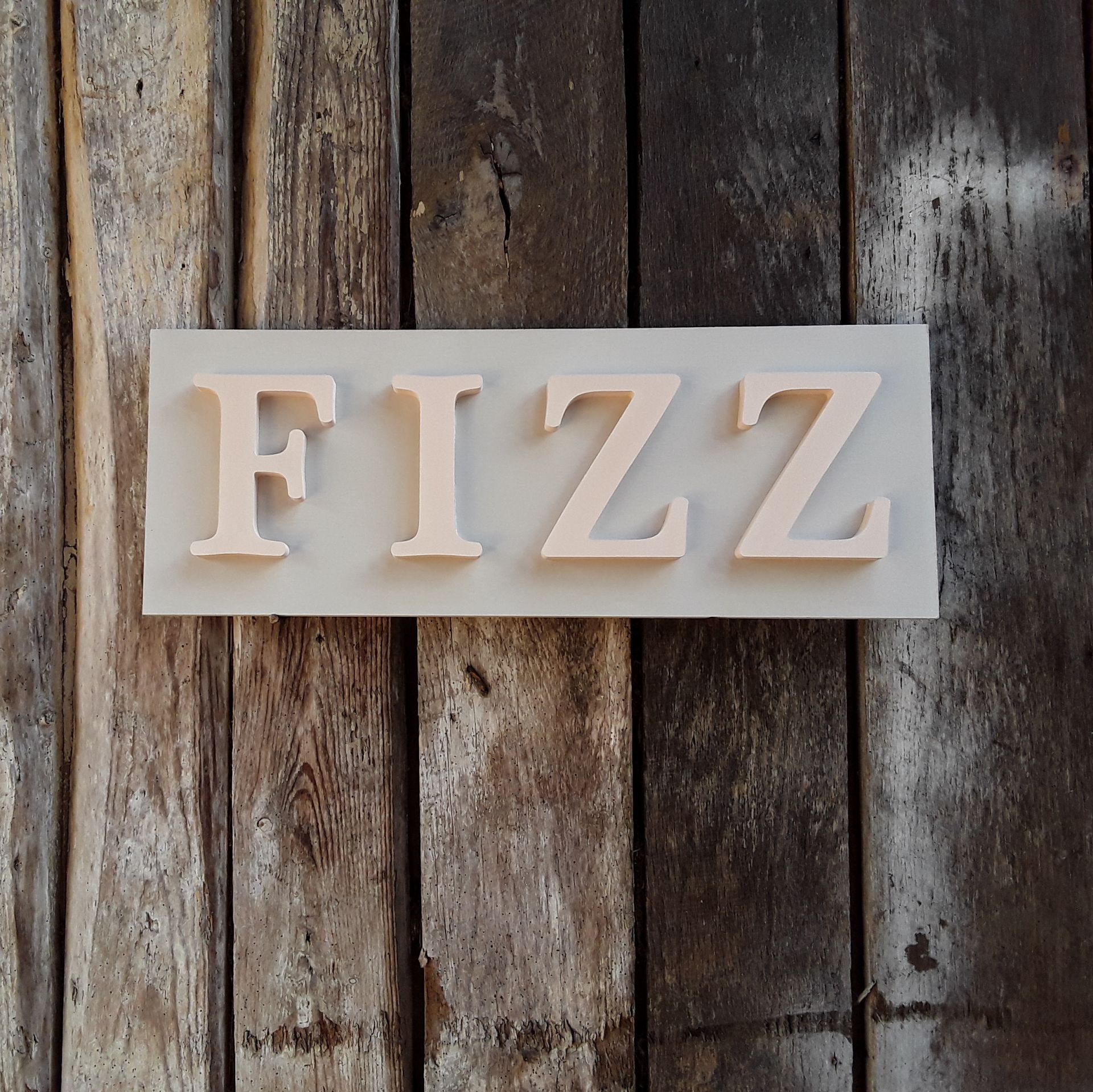 Painted Wooden FIZZ Sign for Sale - Hand-Painted Wooden Signs - Trunk ...