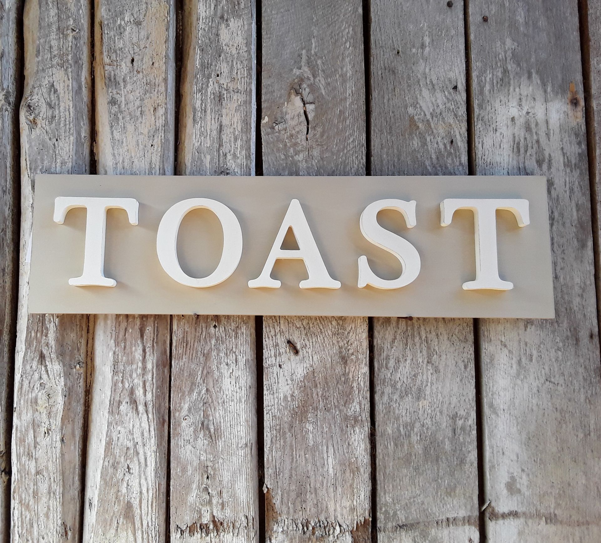 Painted Wooden TOAST Sign for Sale - Hand-Painted Wooden Signs - Trunk ...