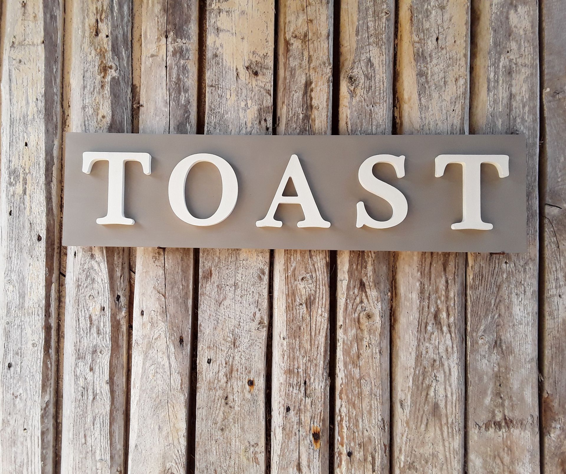 Painted Wooden TOAST Sign for Sale - Hand-Painted Wooden Signs - Trunk ...