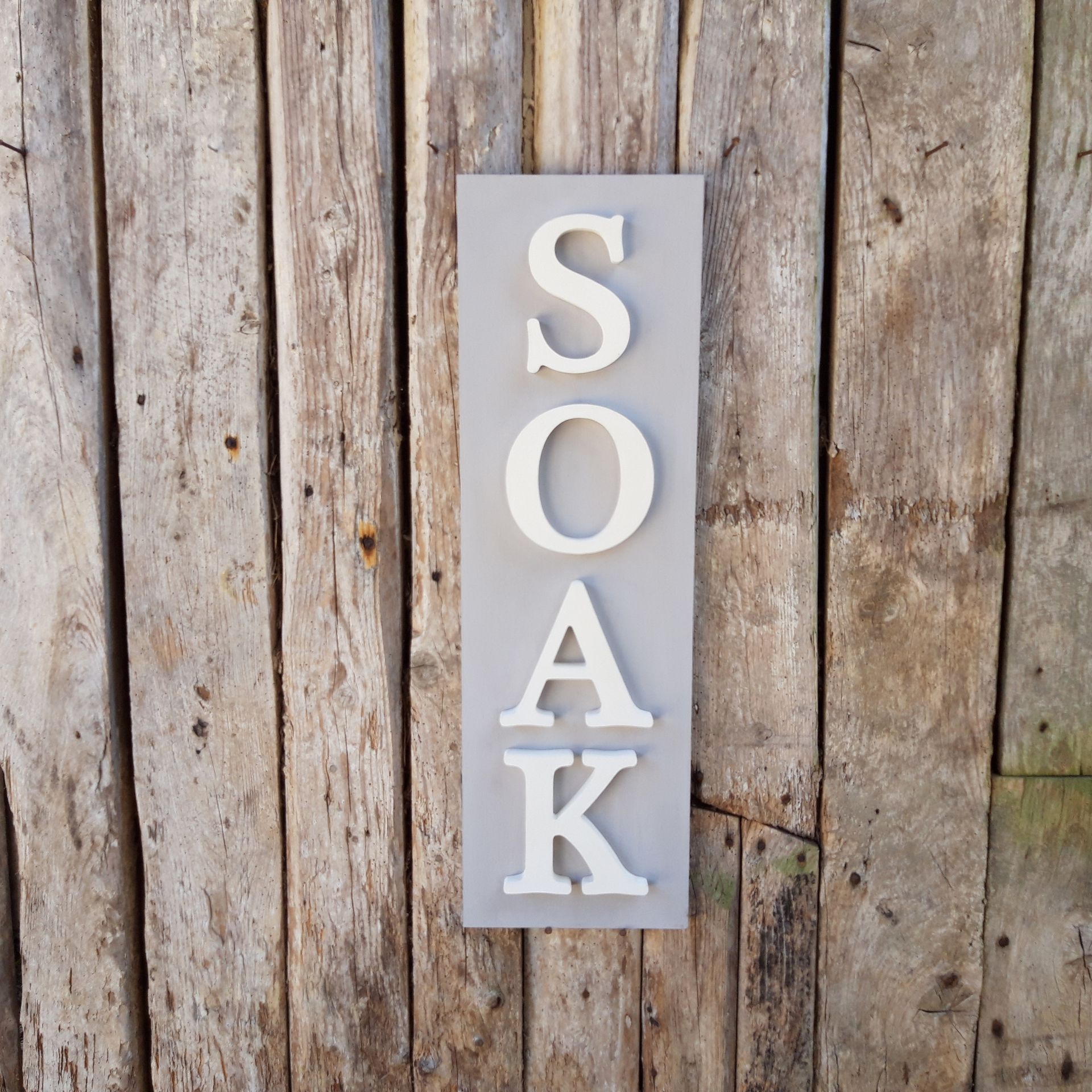 Vertical SOAK Sign for Sale - Hand-Painted Wooden Signs - Trunk Vintage ...