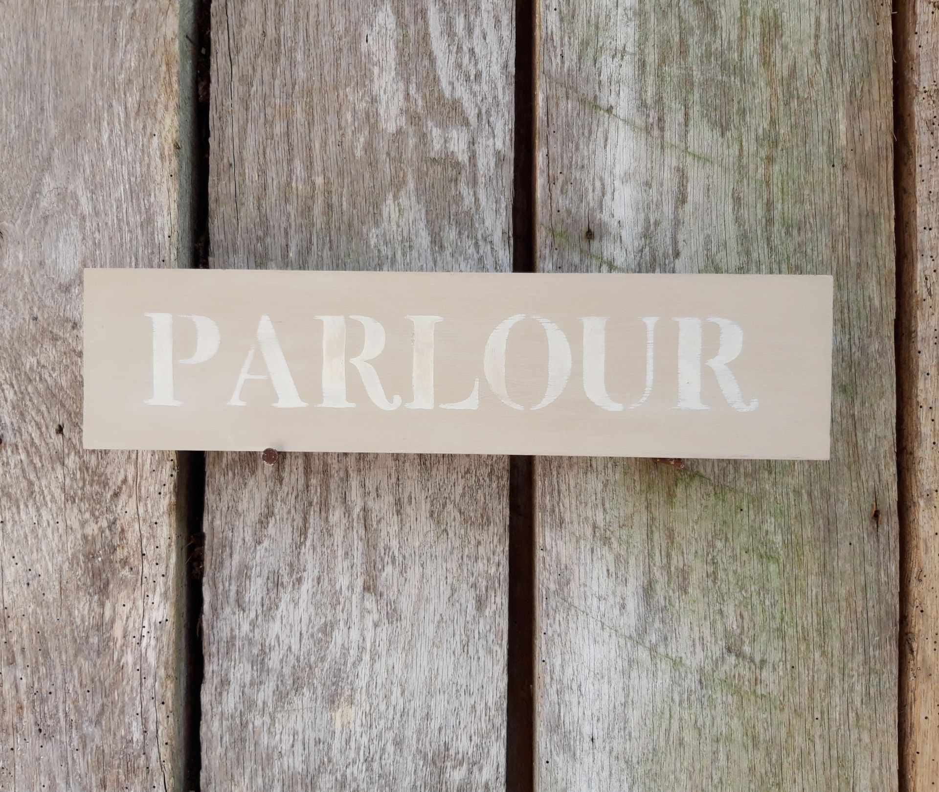 Stencilled PARLOUR Sign for Sale - Hand-Painted Wooden Signs - Trunk ...