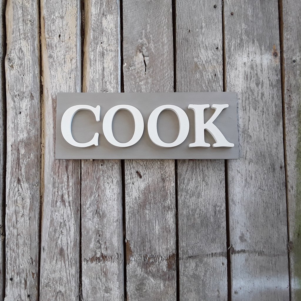 COOK Sign for Sale - Hand-Painted Wooden Signs - Trunk Vintage Furniture