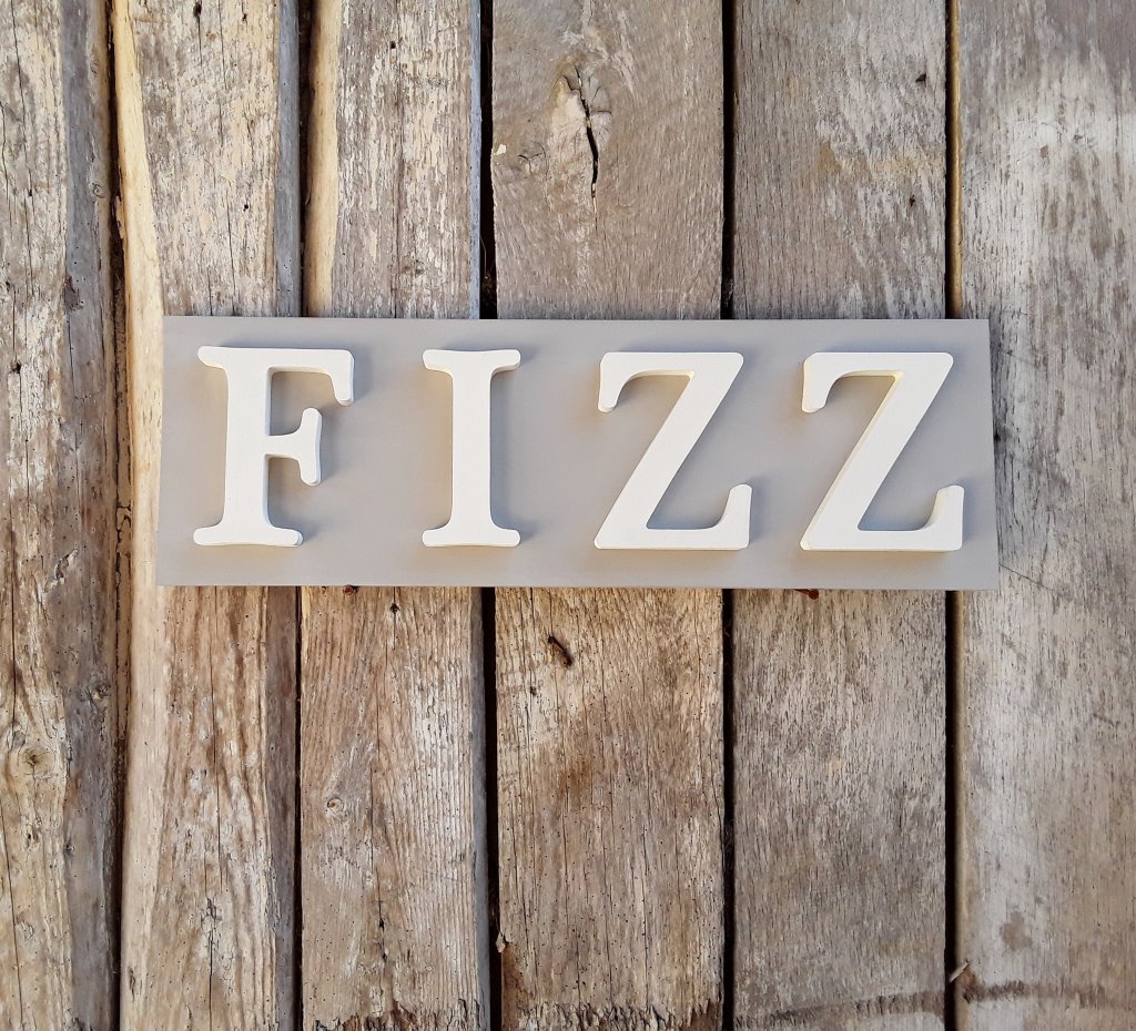 Painted Wooden FIZZ Sign for Sale - Hand-Painted Wooden Signs - Trunk ...